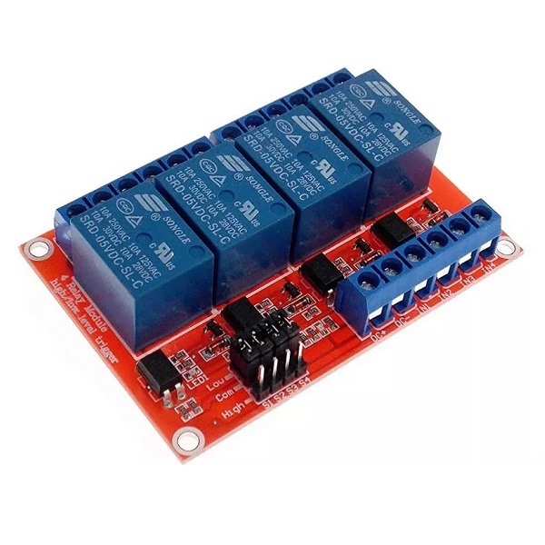 Electrónica Mendoza. MODULO RELE 4 CANALES 5V 10A ARDUINO