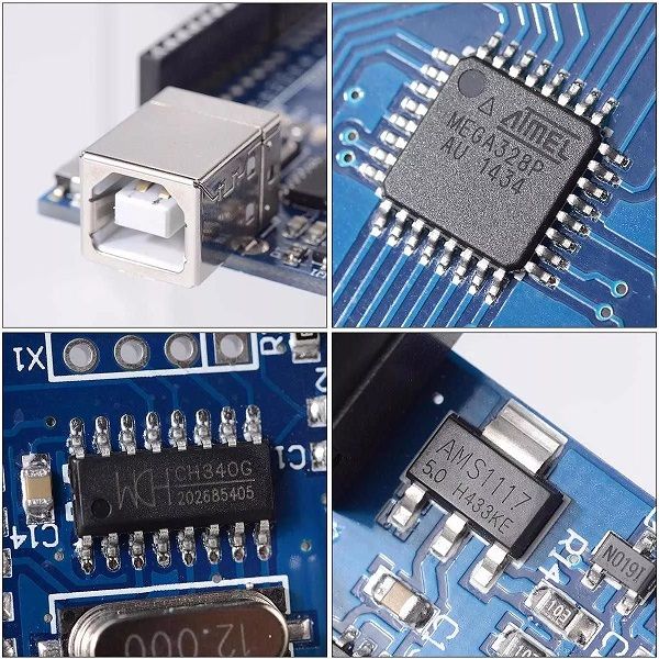 Electrónica Mendoza. ARDUINO UNO ATMEGA 328P SMD CH340G