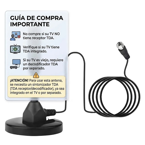 Electrónica Mendoza. ANTENA TDA 4K 4 Dbi CON CABLE DE 3 MTS INTERIOR Y ...